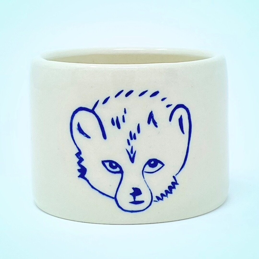 Mini Handmade Ceramic Baby Cheetah Planter, Tiny Planter, Cheetah Art ...