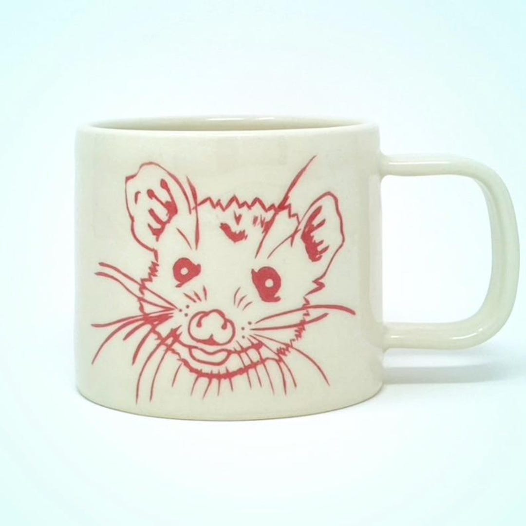 Handmade Ceramic Opossum Mug, Opossum Art, Opossum Decor, Opossum Gift ...