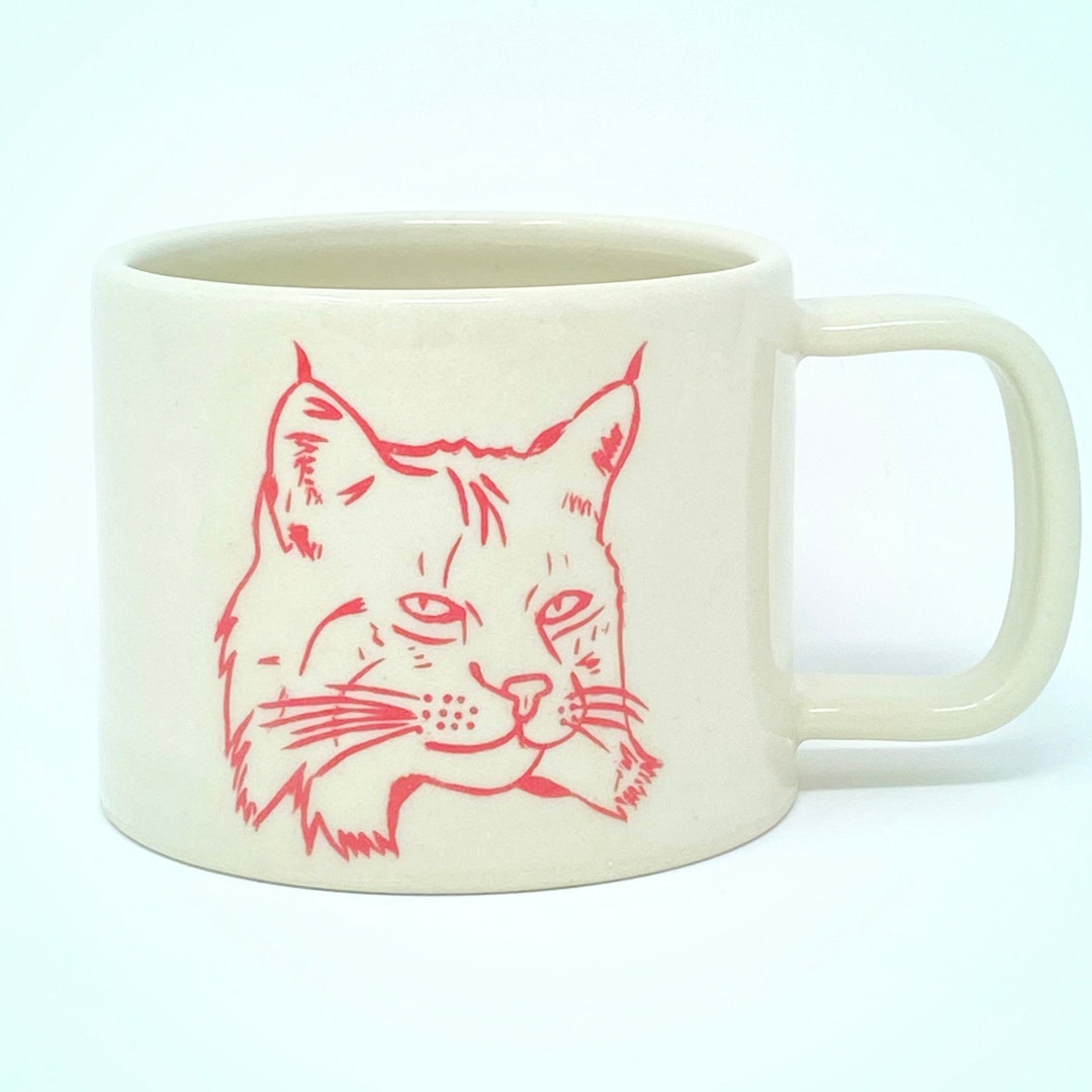 Handmade Ceramic Bobcat Mug, Bobcat Art, Cat Mug, Cat Art, Bobcat Decor ...