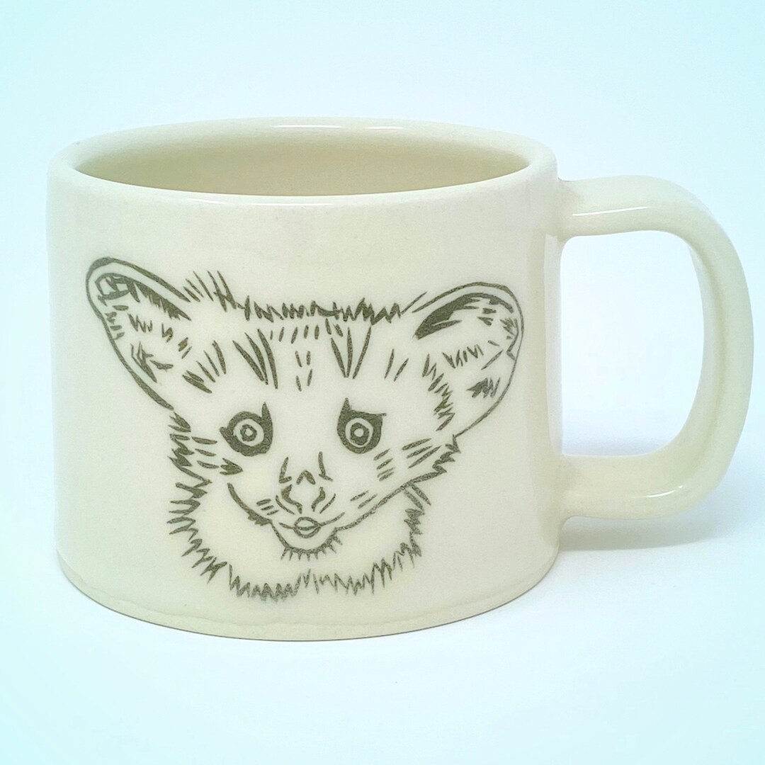 Handmade Ceramic Lemur Mug, Lemur Art, Coffee Mug, Tea Mug, Wine Mug, Animal Art, Cute Mugs, Aye ...