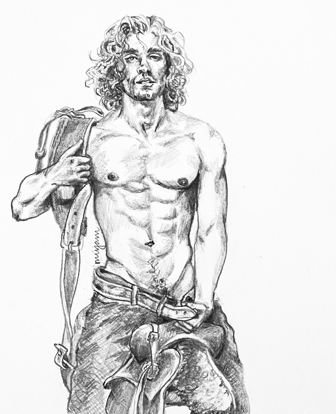 Going For A Ride Erotic Sexy Gay Art Pencil Drawing Print Of Etsy