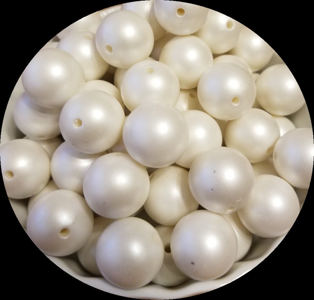 20mm Matte White Pearl Chunky Bubble Gum Pearls Set of 10 A39 - Etsy