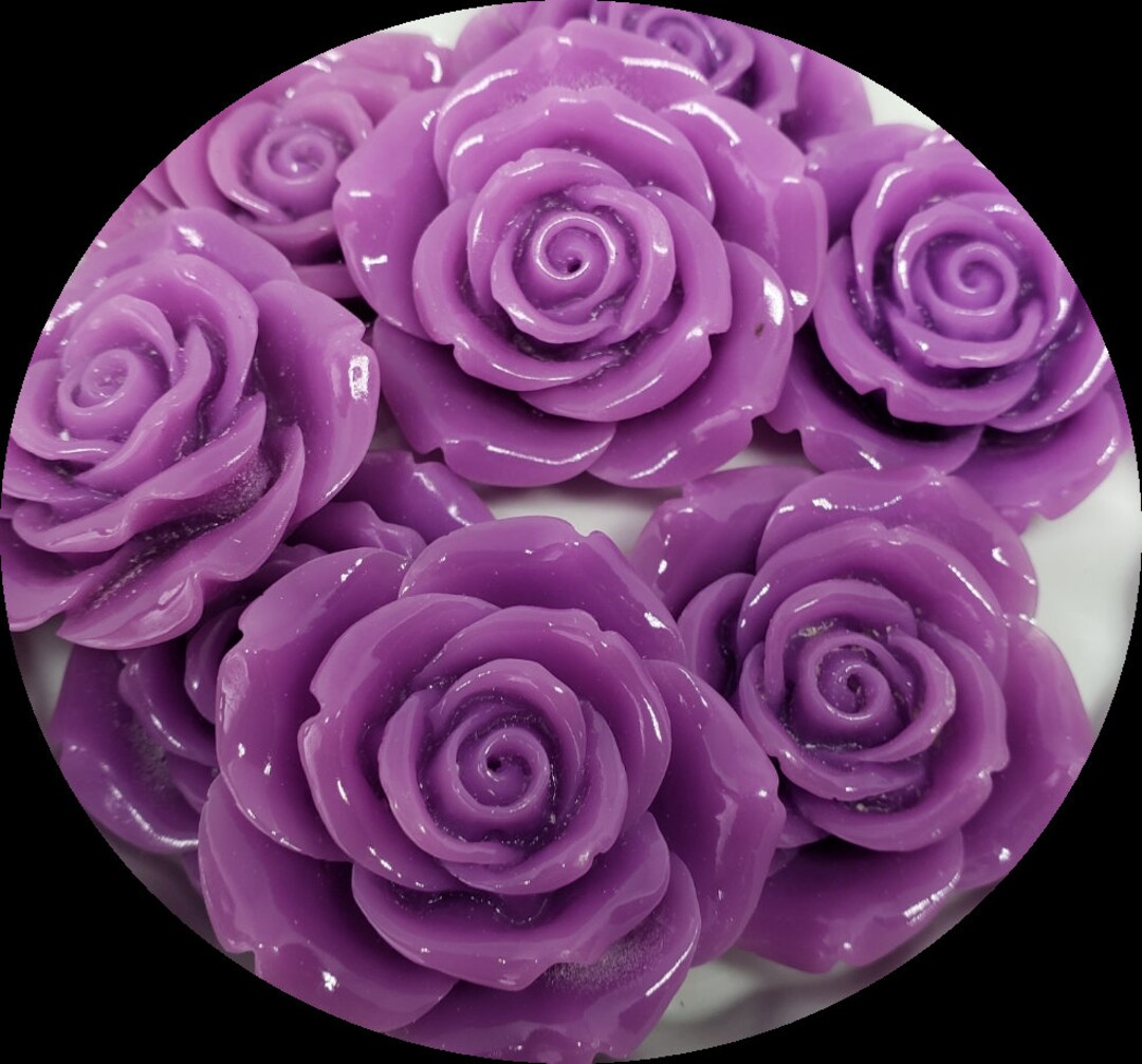 Purple Resin Rose Flower, 42mm Rose Bead/pendant, Chunky Bubblegum ...