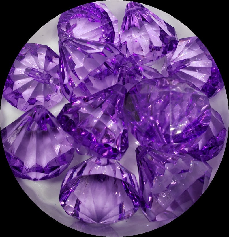 Purple Diamond Acrylic Pendant 30MM Bubblegum Bead Acrylic - Etsy