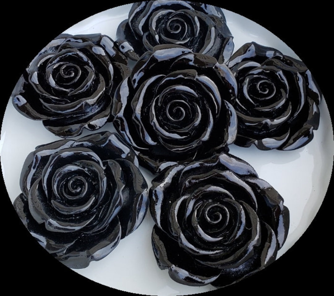 Black Resin Rose Flower, 42mm Rose Bead/pendant, Chunky Bubblegum Beads ...