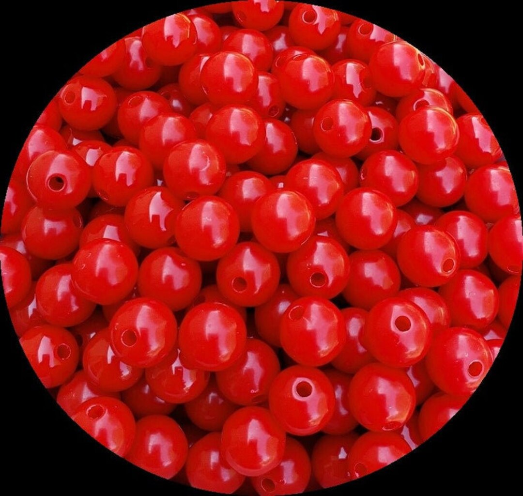 10mm Red Solid Chunky Beads Bubble Gum Pearls Set of 50 C83 - Etsy