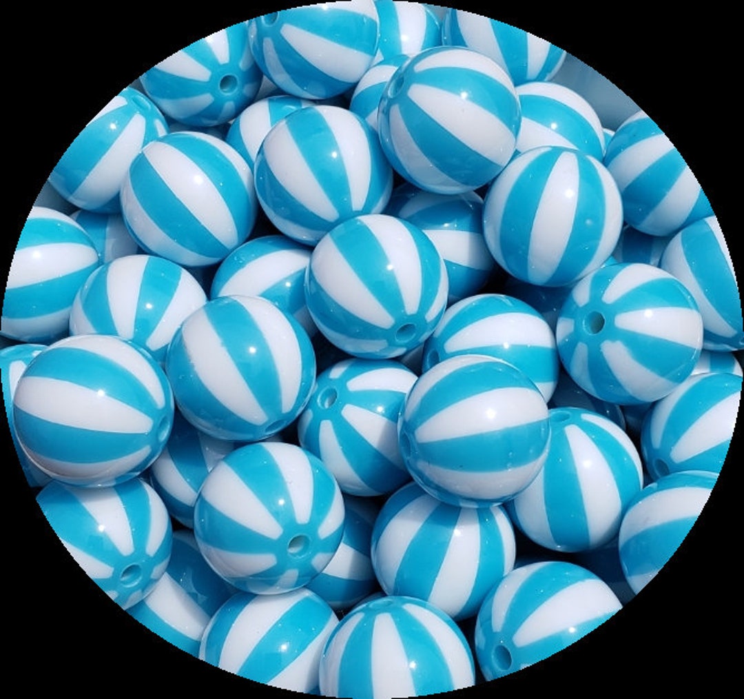20mm Light Blue Beach Ball Chunky Bubblegum Beads Set of 10 B59 - Etsy