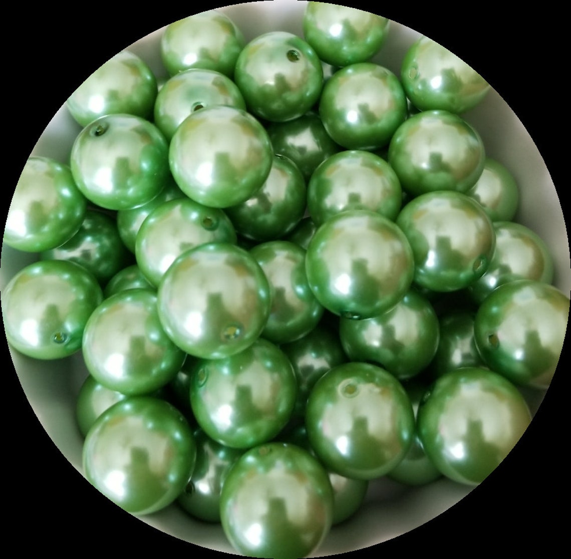 20mm Light Green Pearl Chunky Beads Bubble Gum Pearls Set of 10 A42 - Etsy