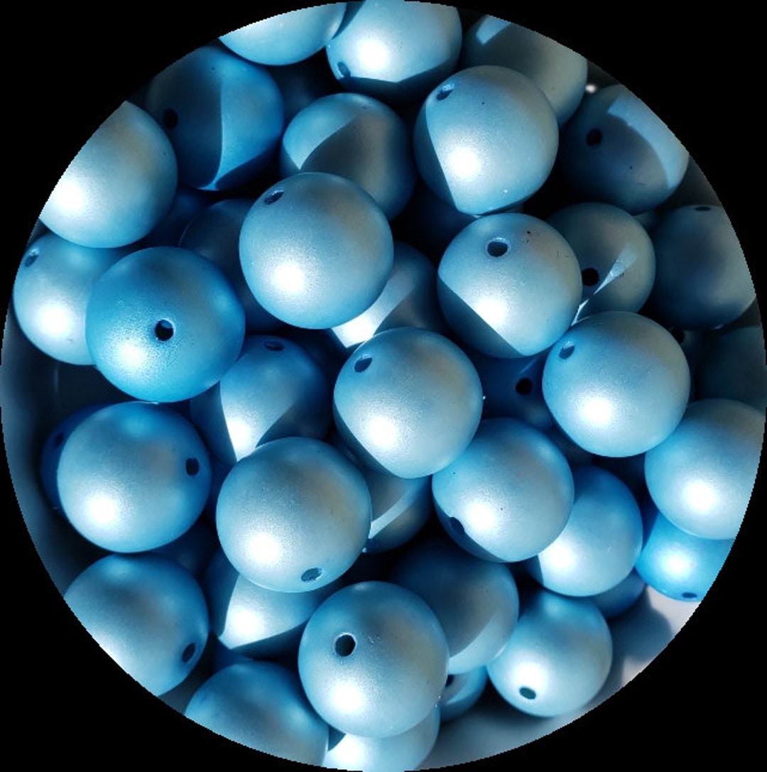 20mm Light Blue Pearl Matte Chunky Bubble Gum Pearls Set of 10 C27 - Etsy