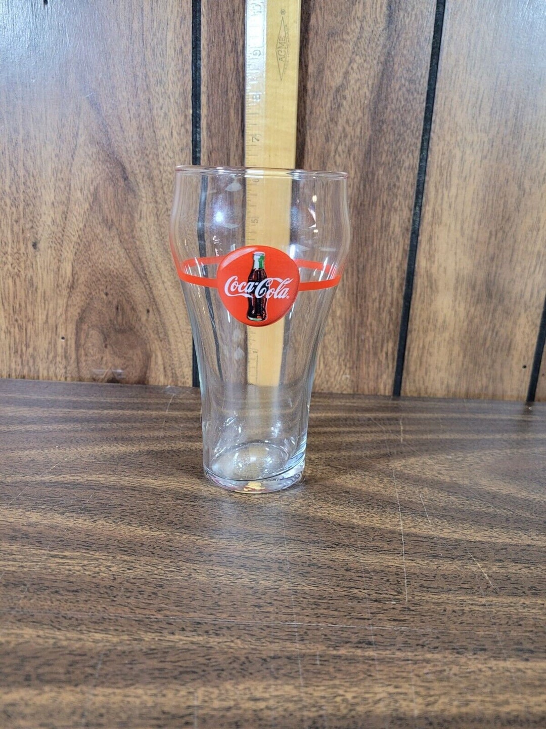 Coca Cola Coke Bell Shape Red Ribbon Button Diner Label Enjoy Glass 6 ...