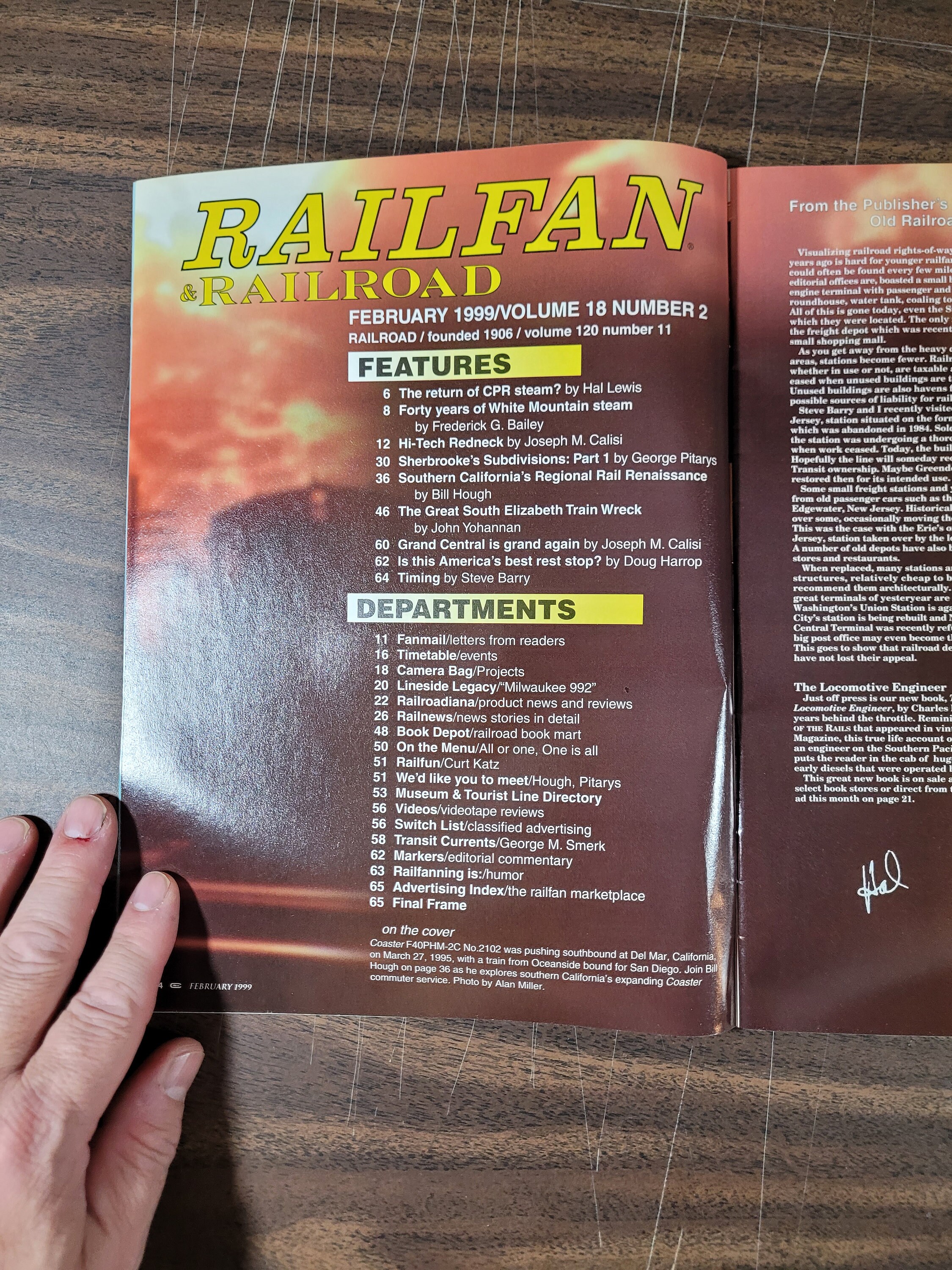 Railfan & Railroad Magazine Back Issue February 1999 Passenger - Etsy