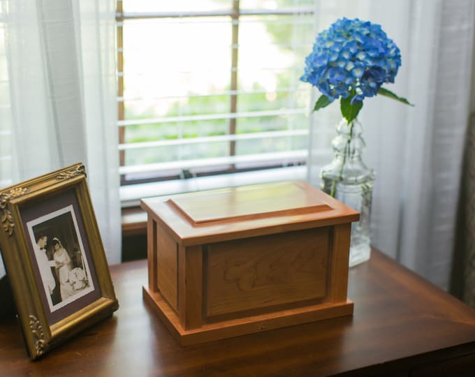 Engravable Cherry Wood Urn | Wood Urn | Cremation Urn | Personalized ...