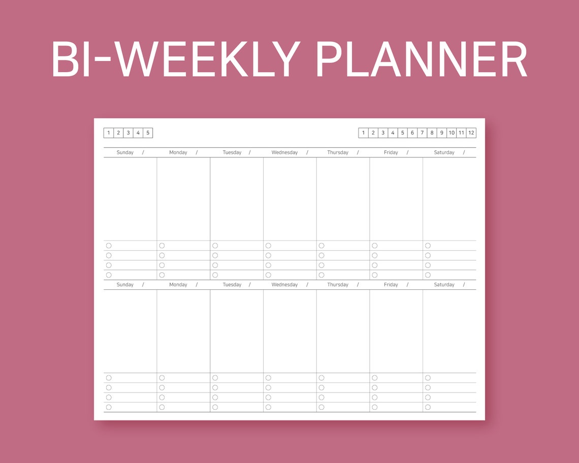 Bi-weekly Planner | Bi-weekly Planner Printable | Bi-weekly Planner PDF ...