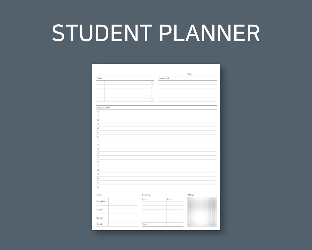 Daily Student Planner | Study Planner | Study Planner Printable | Study ...