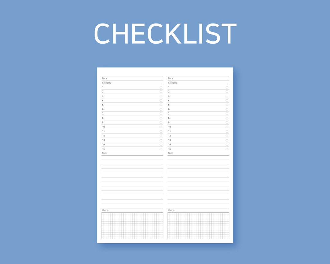 Checklist | Checklist Printable | Checklist Notepad | Checklist ...