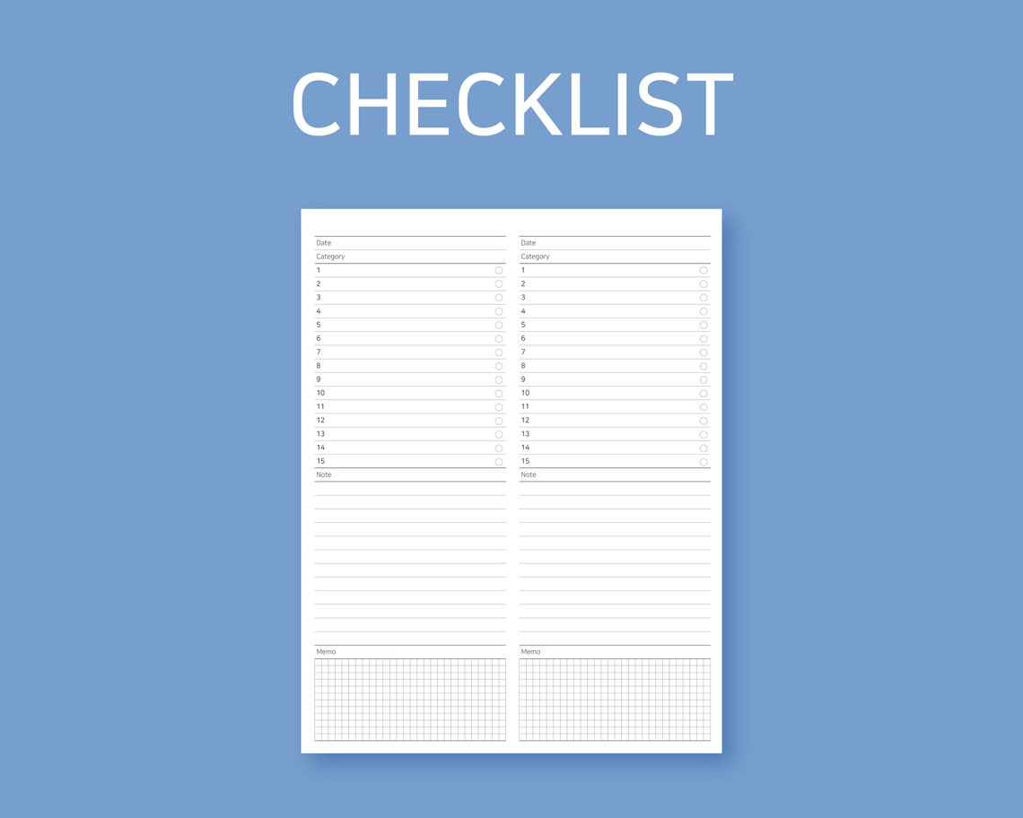Checklist | Checklist Printable | Checklist Notepad | Checklist ...