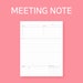 Meeting Notes | Meeting Worksheet | Meeting Printable | Meeting ...
