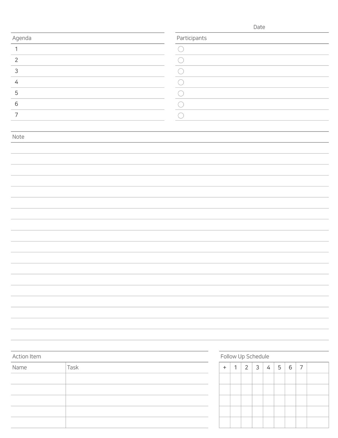 Meeting Notes | Meeting Worksheet | Meeting Printable | Meeting ...