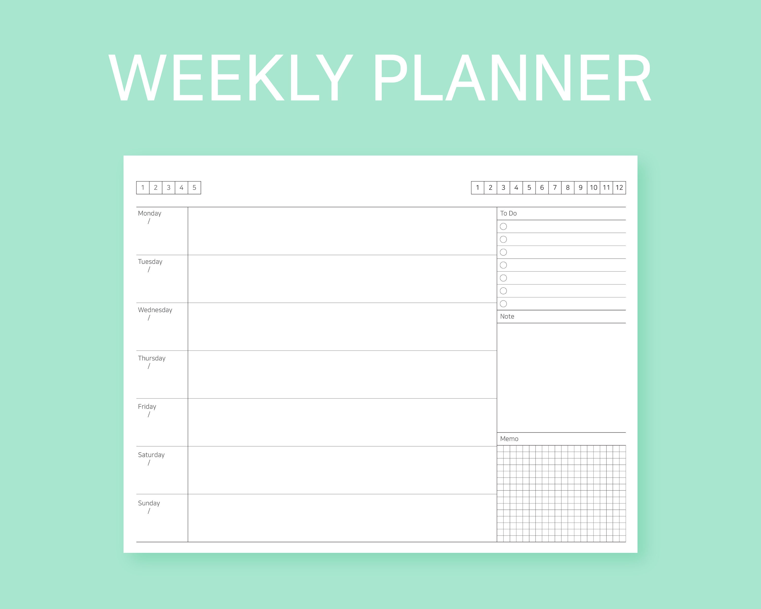 Weekly Planner | Weekly Planner Printable | Weekly Planner PDF | Weekly ...