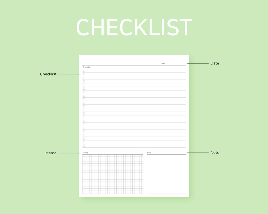 Checklist Checklist Printable Checklist Notepad Checklist Notebook ...
