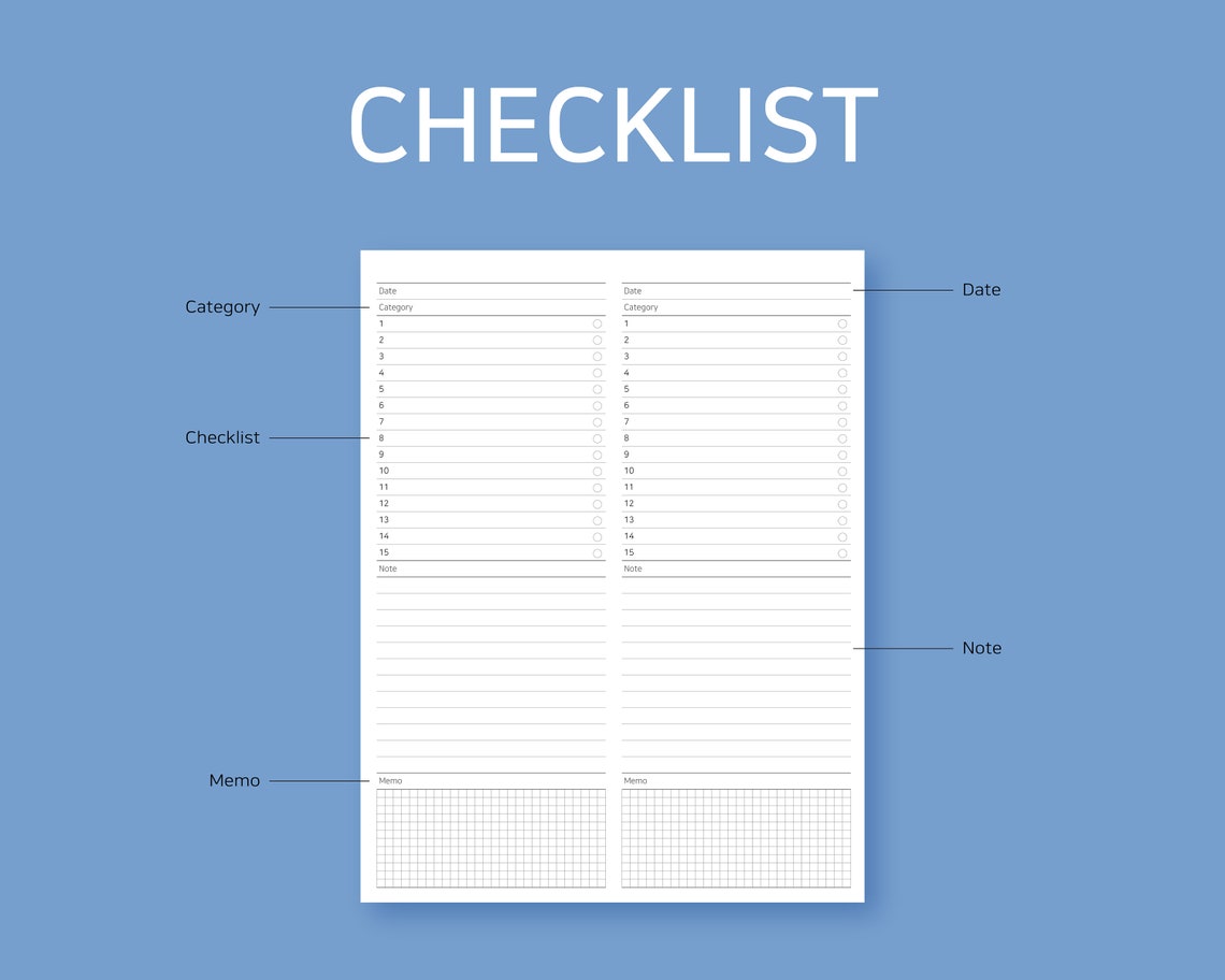 Checklist | Checklist Printable | Checklist Notepad | Checklist ...