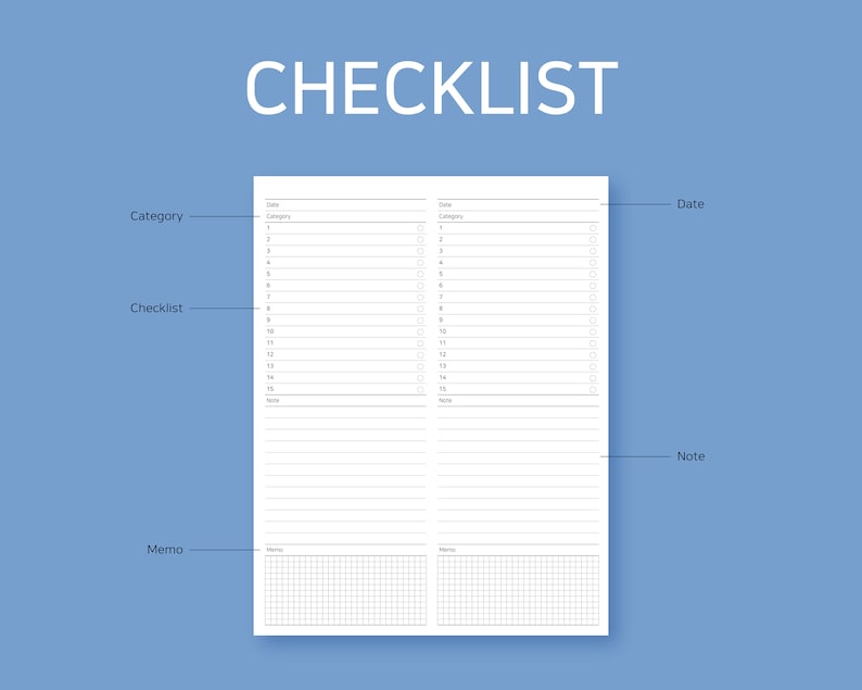 Checklist | Checklist Printable | Checklist Notepad | Checklist ...