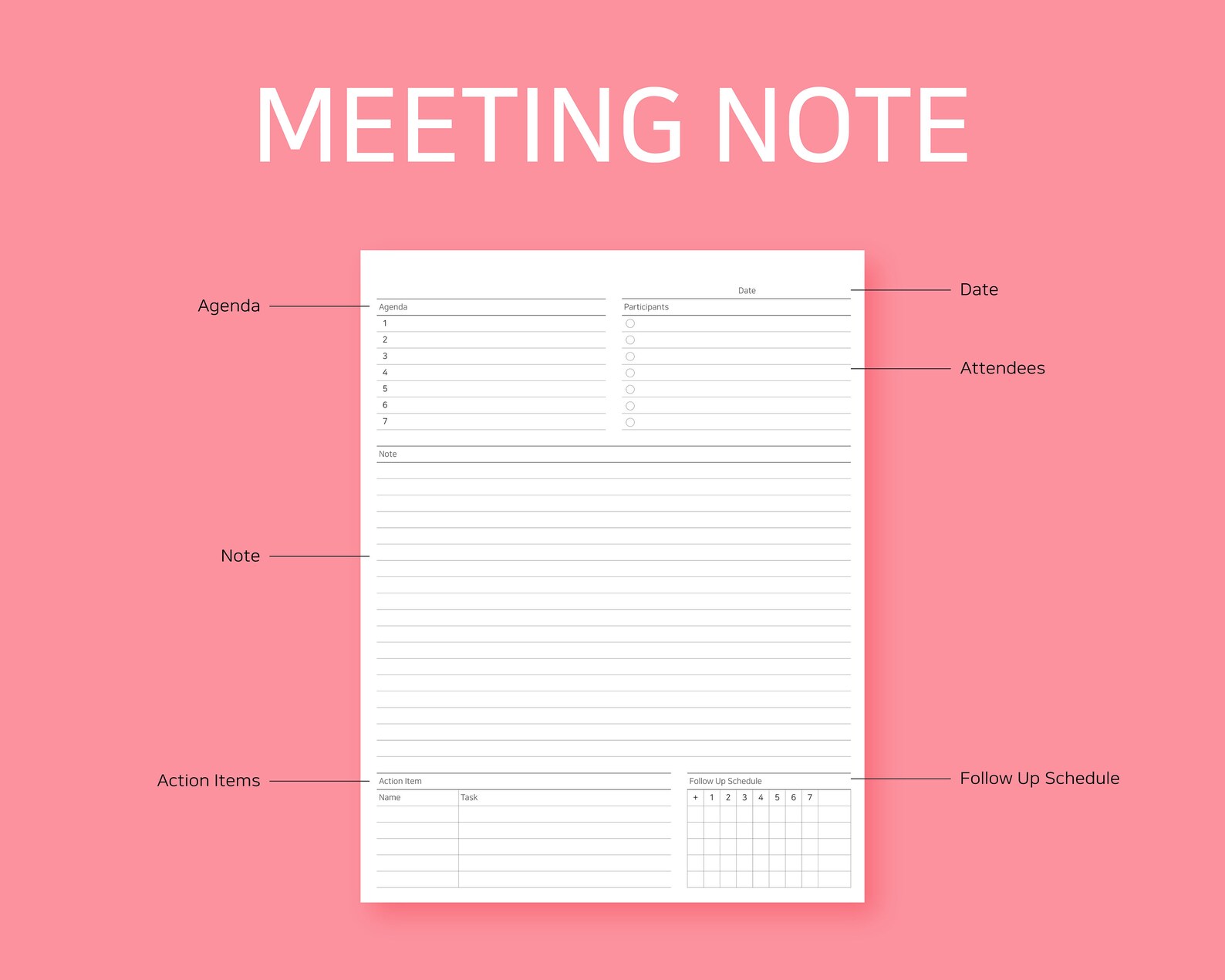 Meeting Notes | Meeting Worksheet | Meeting Printable | Meeting ...