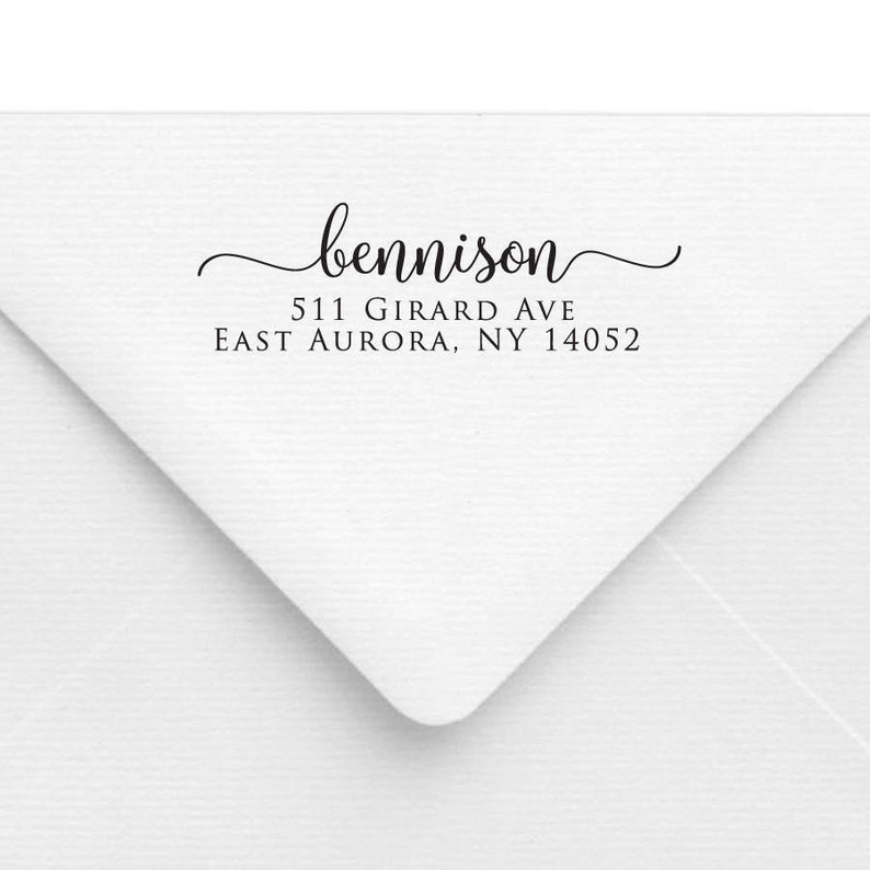 return-address-stamp-calligraphy-handwriting-font-handle-etsy