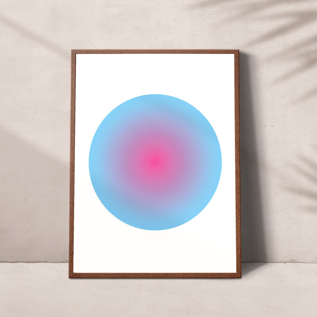 Blue + Pink Radial Gradient Poster | Instant Digital Download | Wall ...
