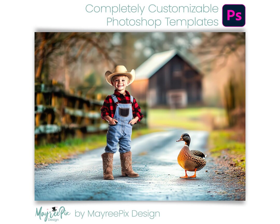 Rustic Farm Photoshop Digital Backgrounds - Country Barn & Farm Animal ...