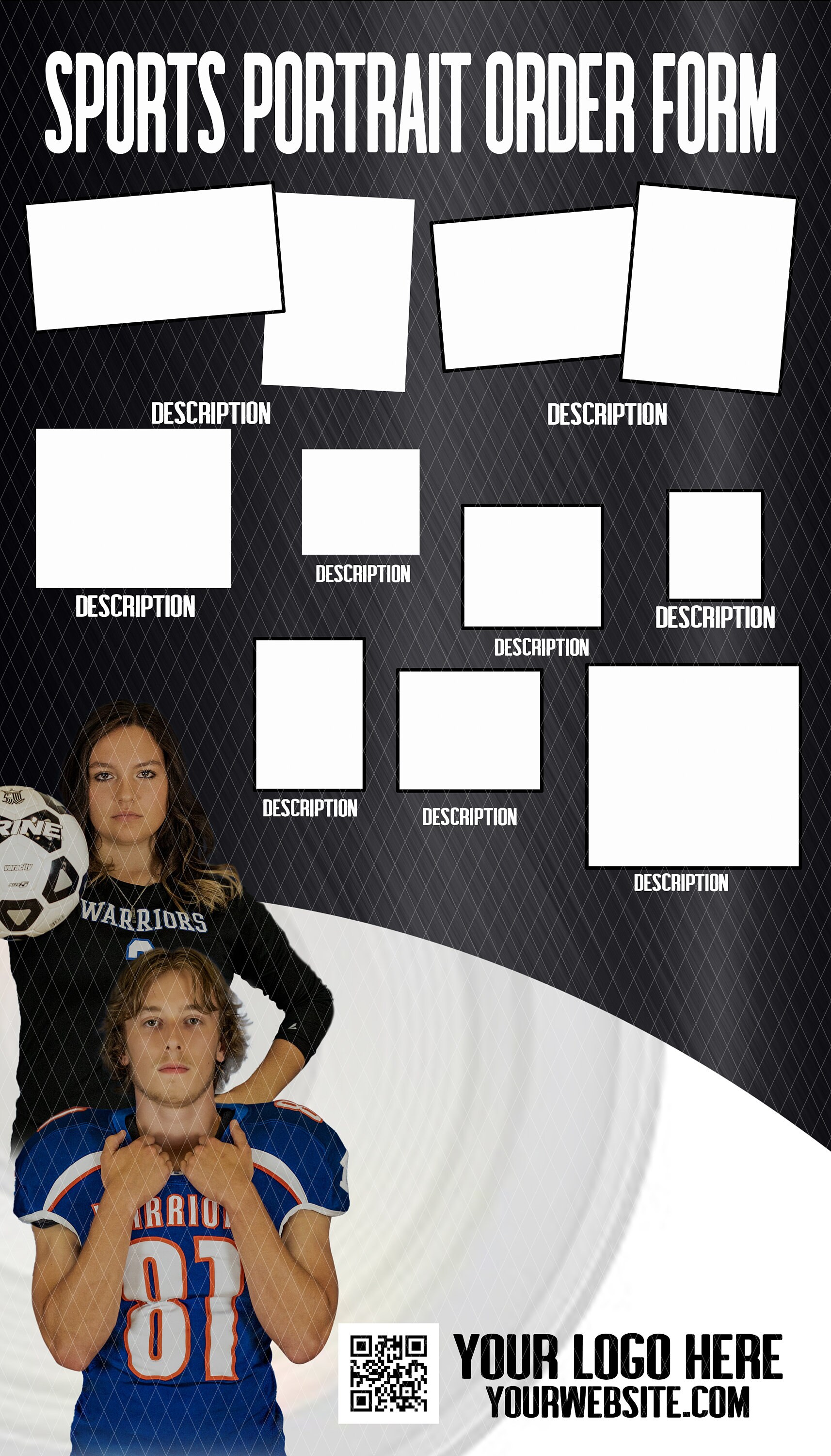 Sports Portrait Photography Guide Template Order Forms Photo - Etsy