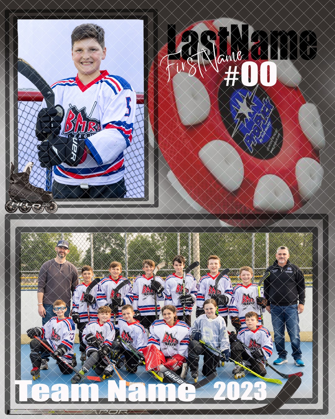 Roller Hockey, Memory Mate, Photoshop, Smoke, 8x10 Memory Mate Roller ...