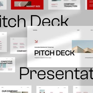 Minimal Red Pitch Deck Keynote - Etsy