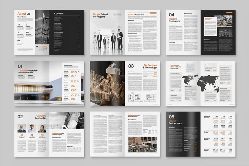 Company Profile Template With Construction Industry Theme for ...