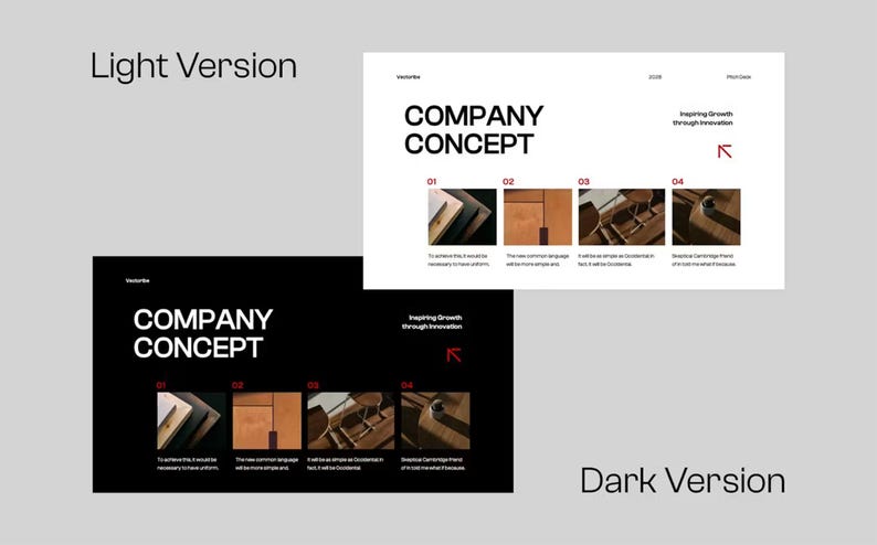 Minimal Red Pitch Deck Keynote - Etsy