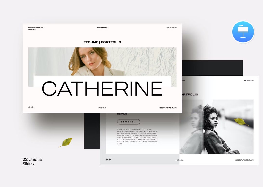 Resume & Portfolio Keynote Template - Etsy