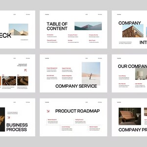 Minimal Red Pitch Deck Keynote - Etsy