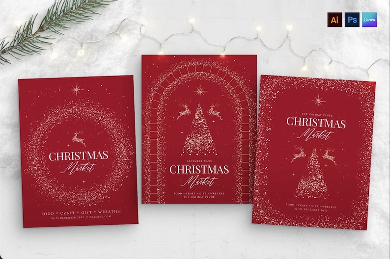 Luxury Christmas Flyer Template in Festive - Etsy New Zealand