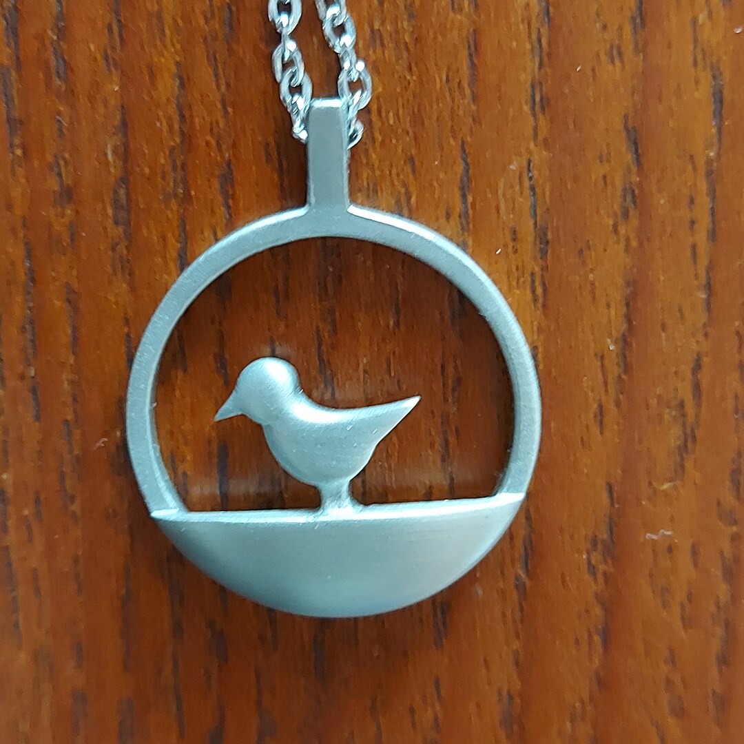 Vintage Selangor Pewter Bird Pendant - Etsy