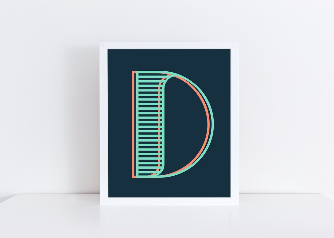 Letter "d" Print, Typography Printable Art Letters, Alpha Art Print ...