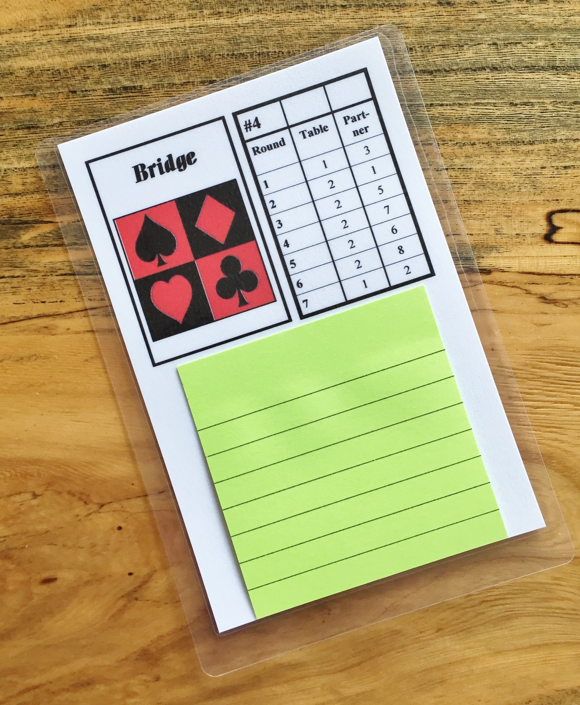 Card Symbols, 2 Table Bridge Tallies, Reusable, Great Gift or Prize! - Etsy