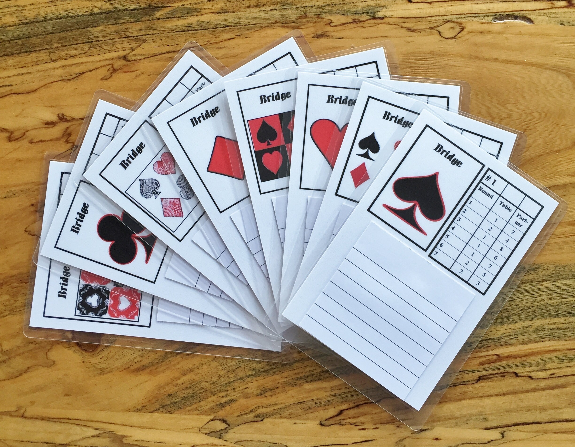 Card Symbols, 2 Table Bridge Tallies, Reusable, Great Gift or Prize! - Etsy