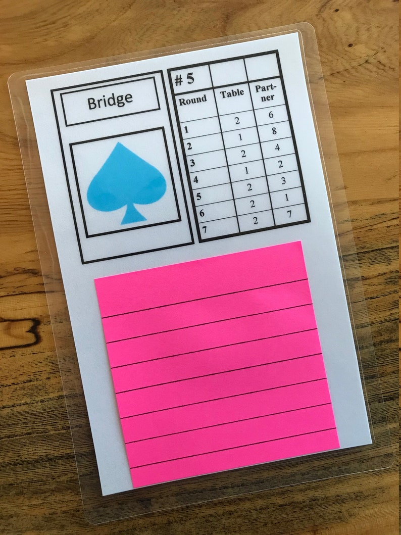 Card Symbols, colorful, 2 Table Bridge Tallies, Reusable, Great Prize ...