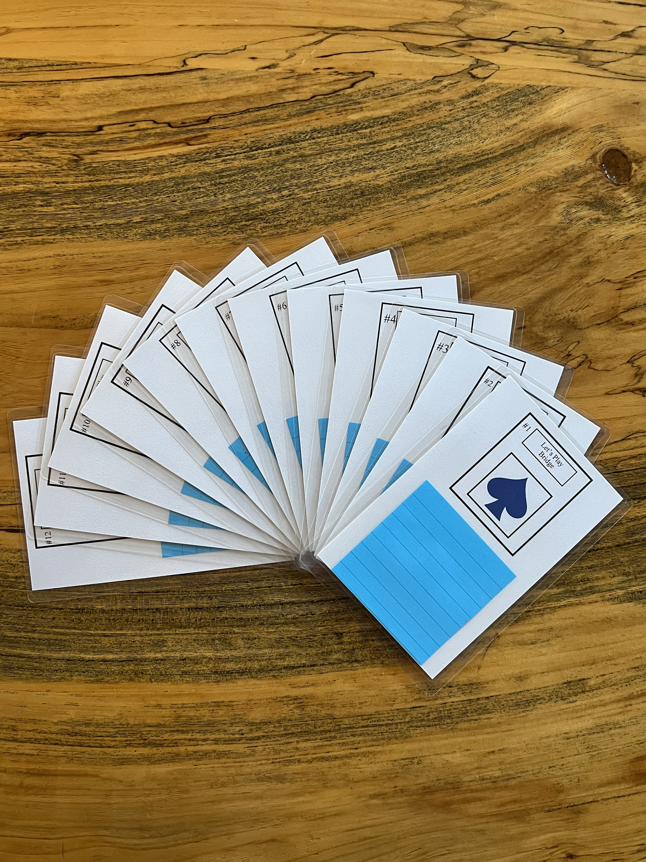 Card Symbols, 3 Table Bridge Tallies, Reusable, 12 Players, Great Gift ...