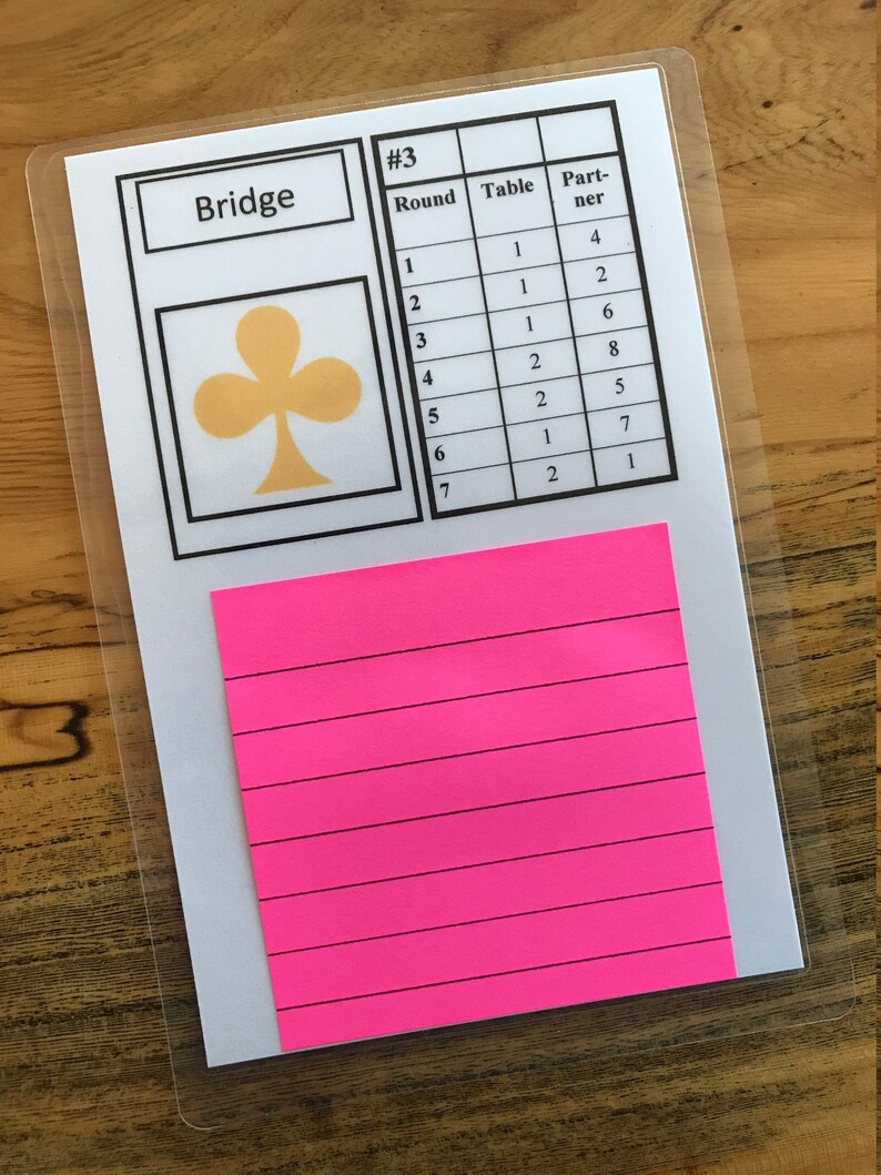 Card Symbols, colorful, 2 Table Bridge Tallies, Reusable, Great Prize ...