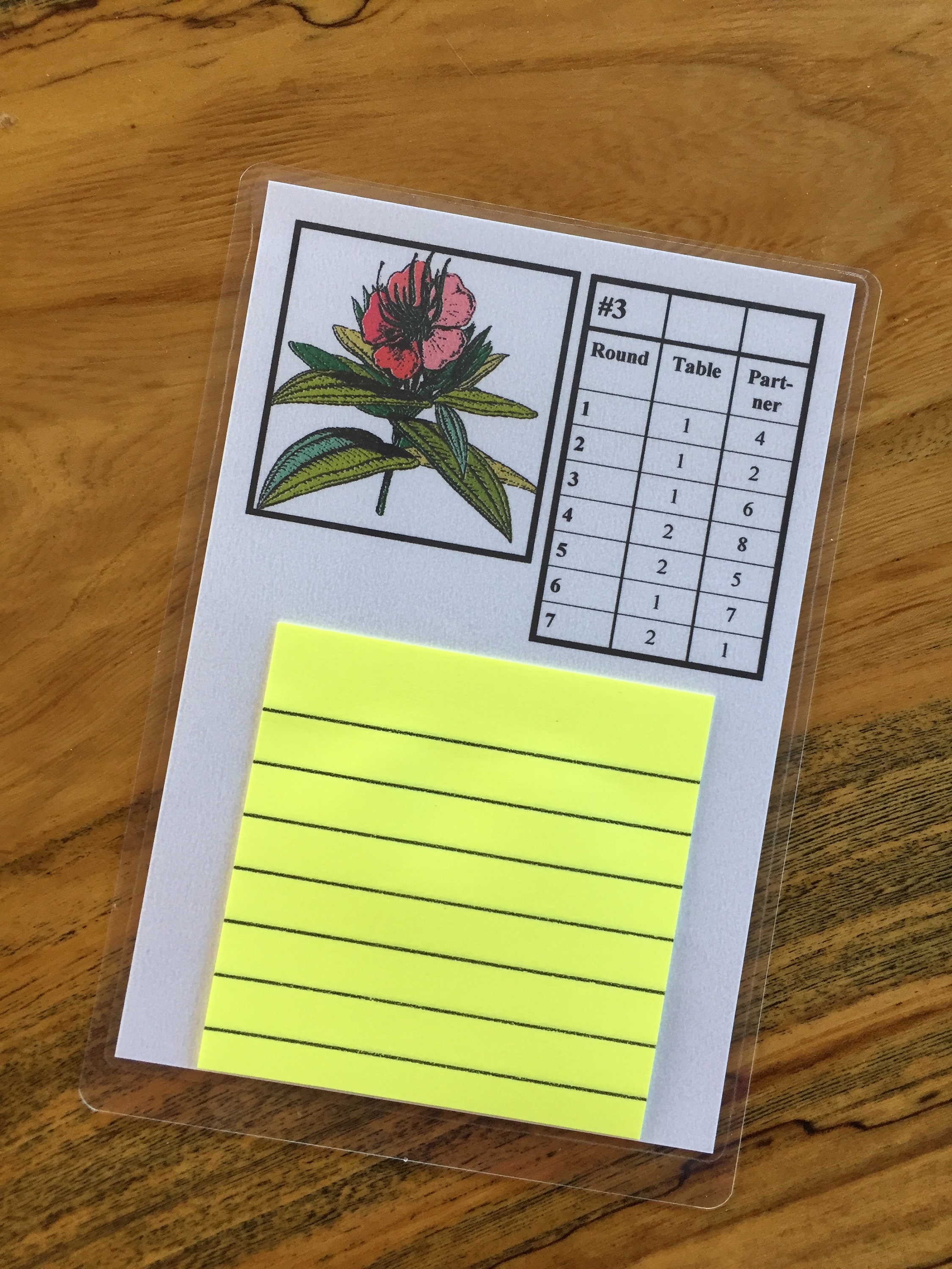 Vintage Floral, 2 Table, Reusable Bridge Tallies, 8 Player, Great Gift ...