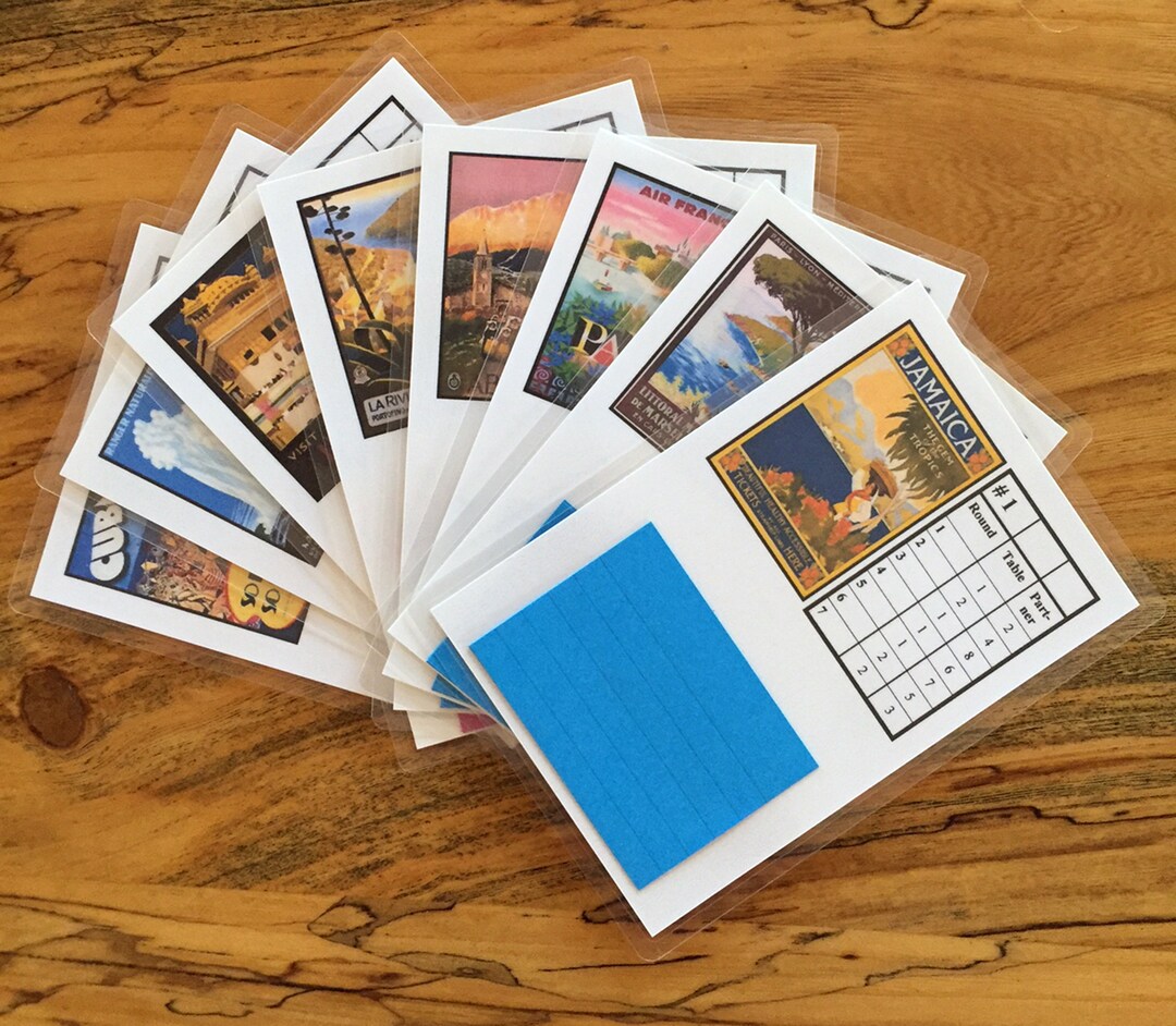 Sale-travel Posters, Reusable, 2 Table Bridge Tallies, 8 Players, Great ...