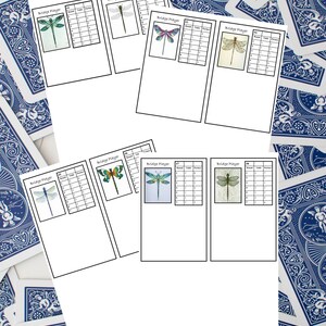 Printable 2 Table Dragonfly Bridge Tallies, Digital Bridge Tallies ...