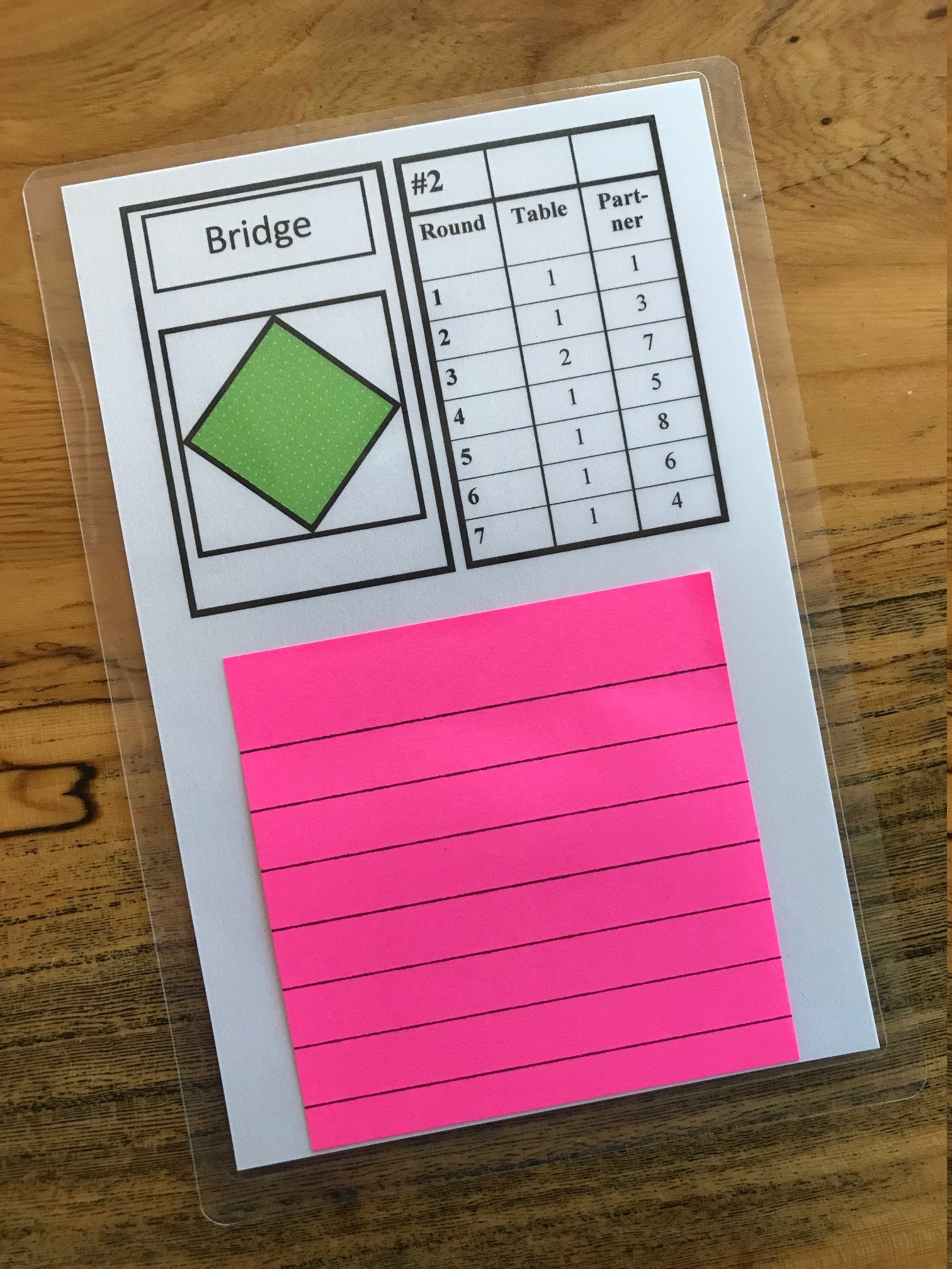 Card Symbols, colorful, 2 Table Bridge Tallies, Reusable, Great Prize ...