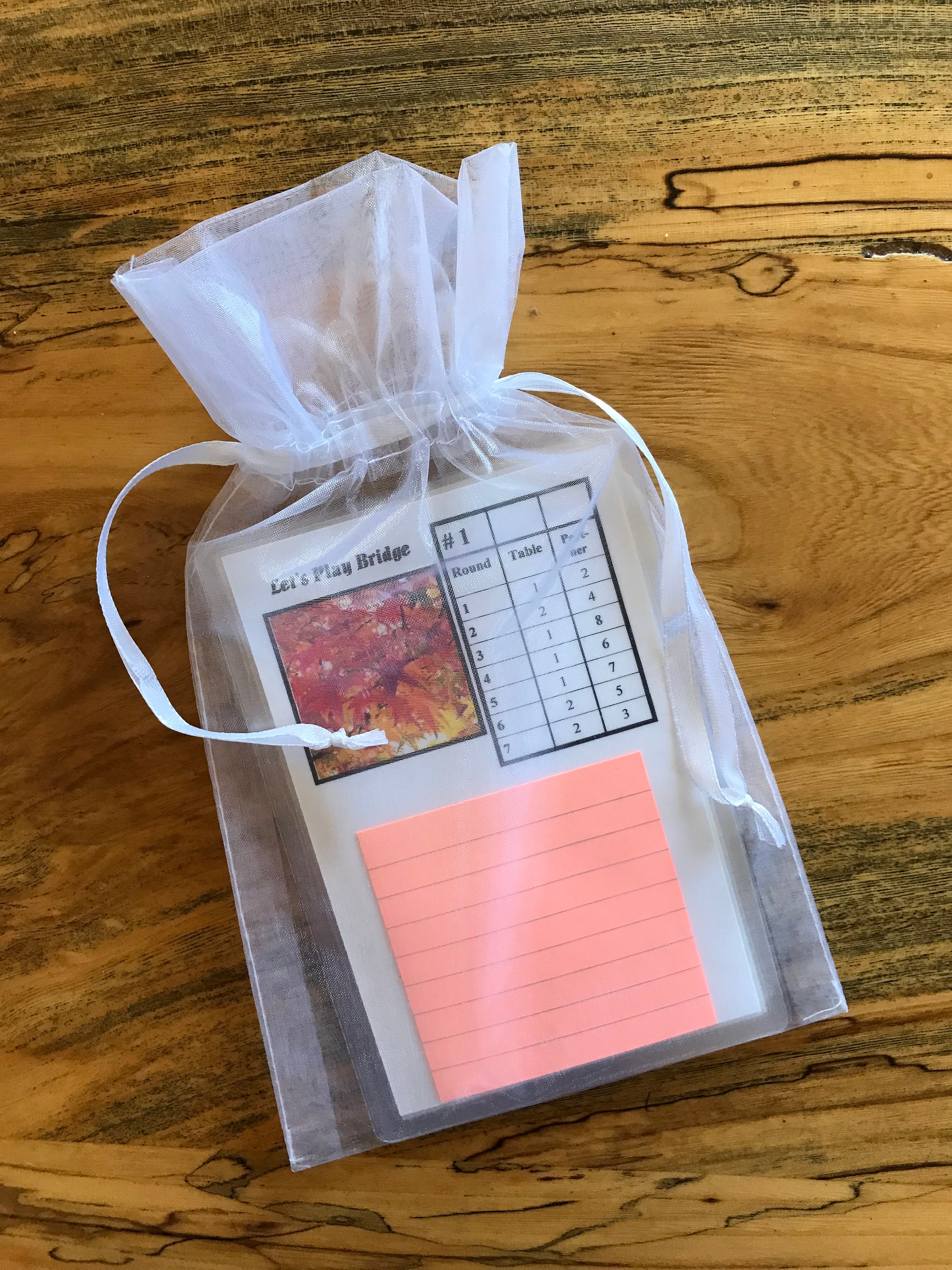 Fall Color, 2 Table Bridge Tallies, Reusable, 8 Player, Great Gift or ...